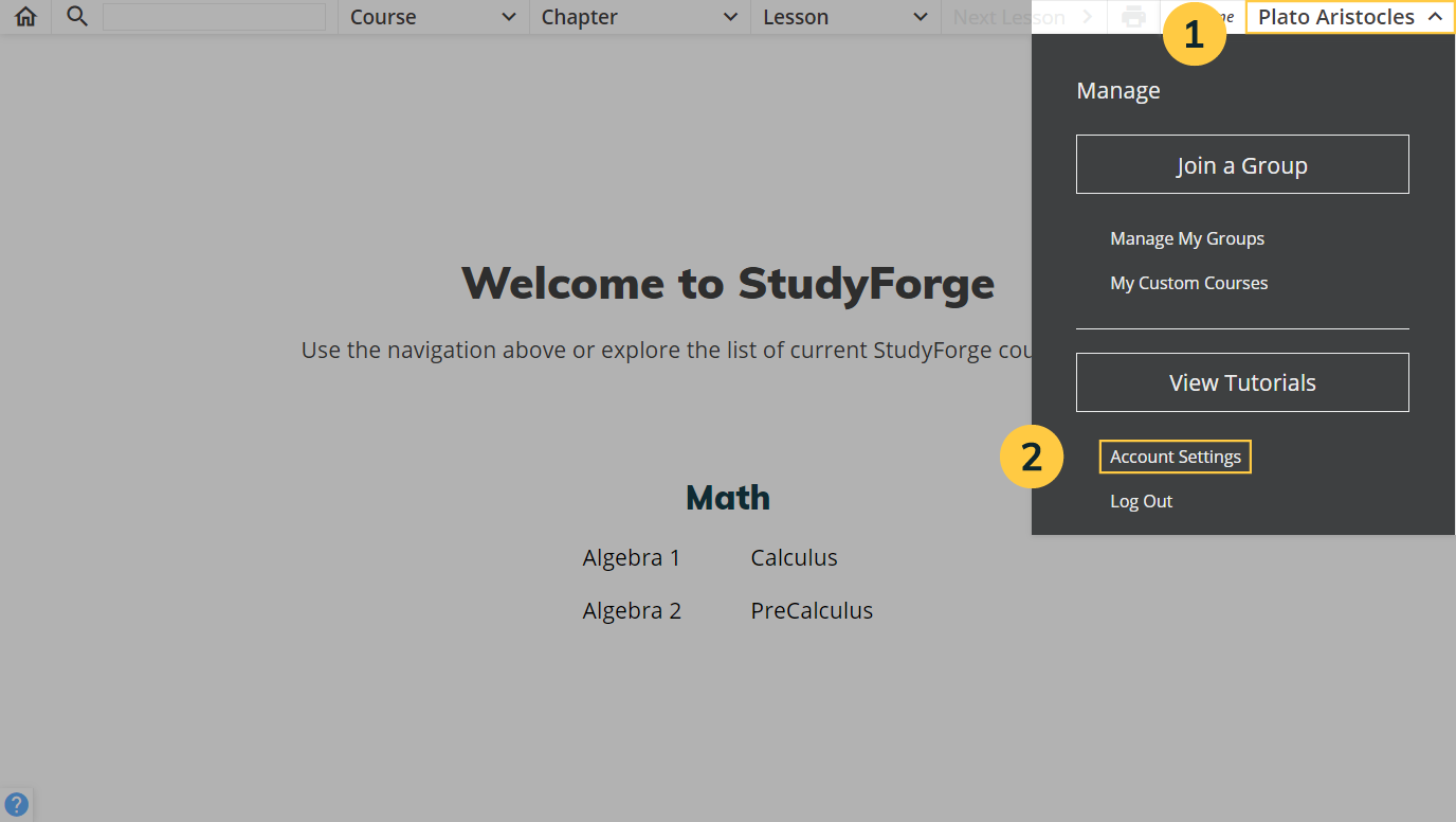How do I change my account role in StudyForge from a student to a teacher?